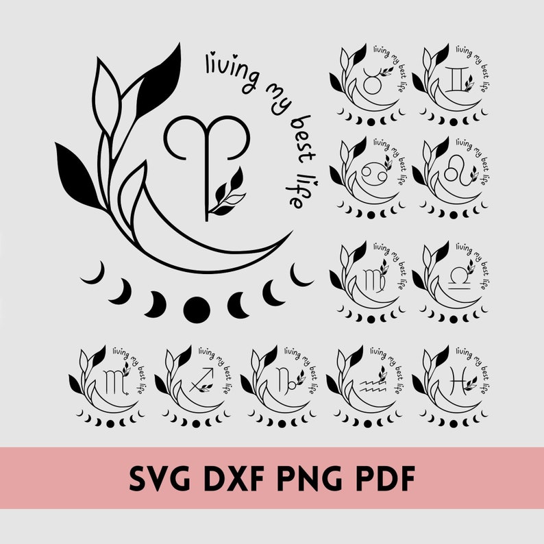 All Zodiac Signs SVG/ DXF/ PNG Astrological Svg All Zodiac - Etsy