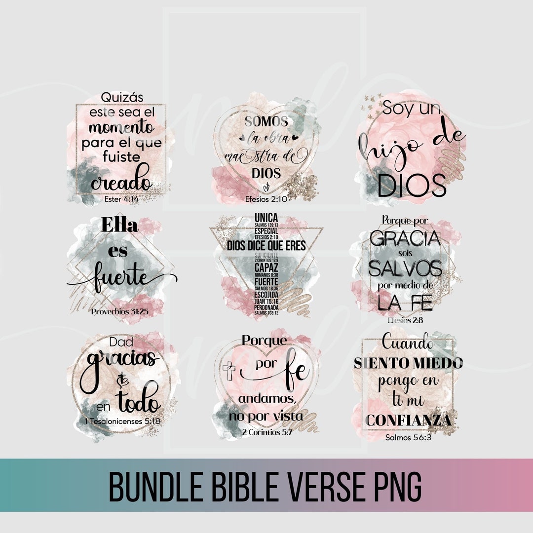 Spanish Christian Quotes Bundle PNG Spanish Bible Verse PNG Bundle ...