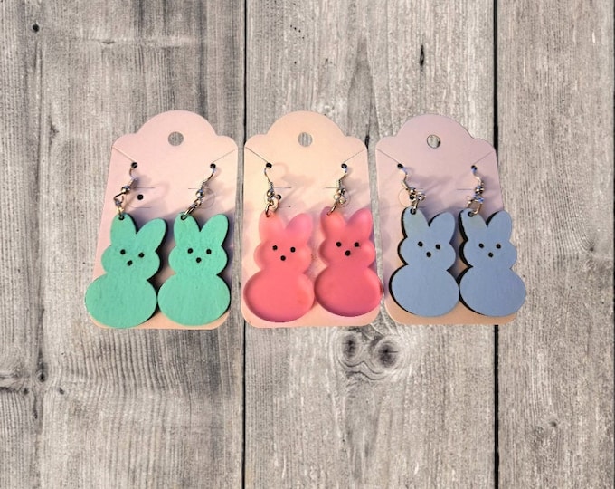 Easter Bunny Earring Svg, Peep Easter Earring Svg, Marshmallow Earring ...