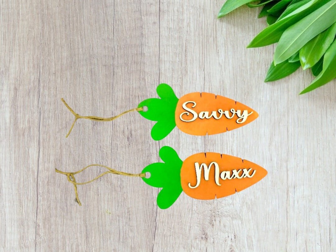 Carrot Easter Basket Name Tag Svg, Easter Basket Nametags Svg, Carrot ...