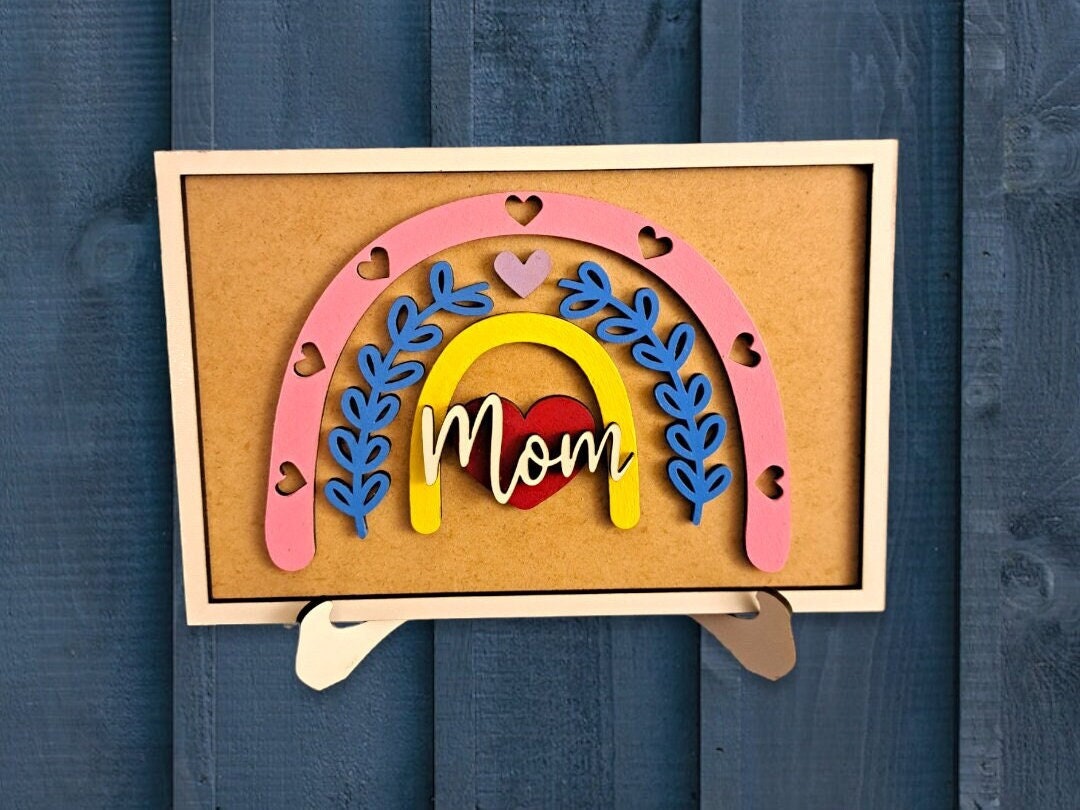 Rainbow Mom Sign SVG, Laser Cut File, Mothers Day Gift (digital ...
