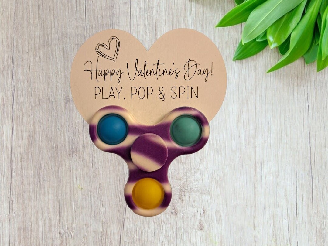 Fidget Spin and Pop Valentines Day Svg, Valentine Pop Tag Svg ...