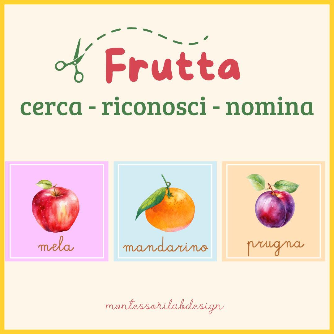 FRUIT Nomenclature E-book With Elements to CUT MONTESSORI - Etsy