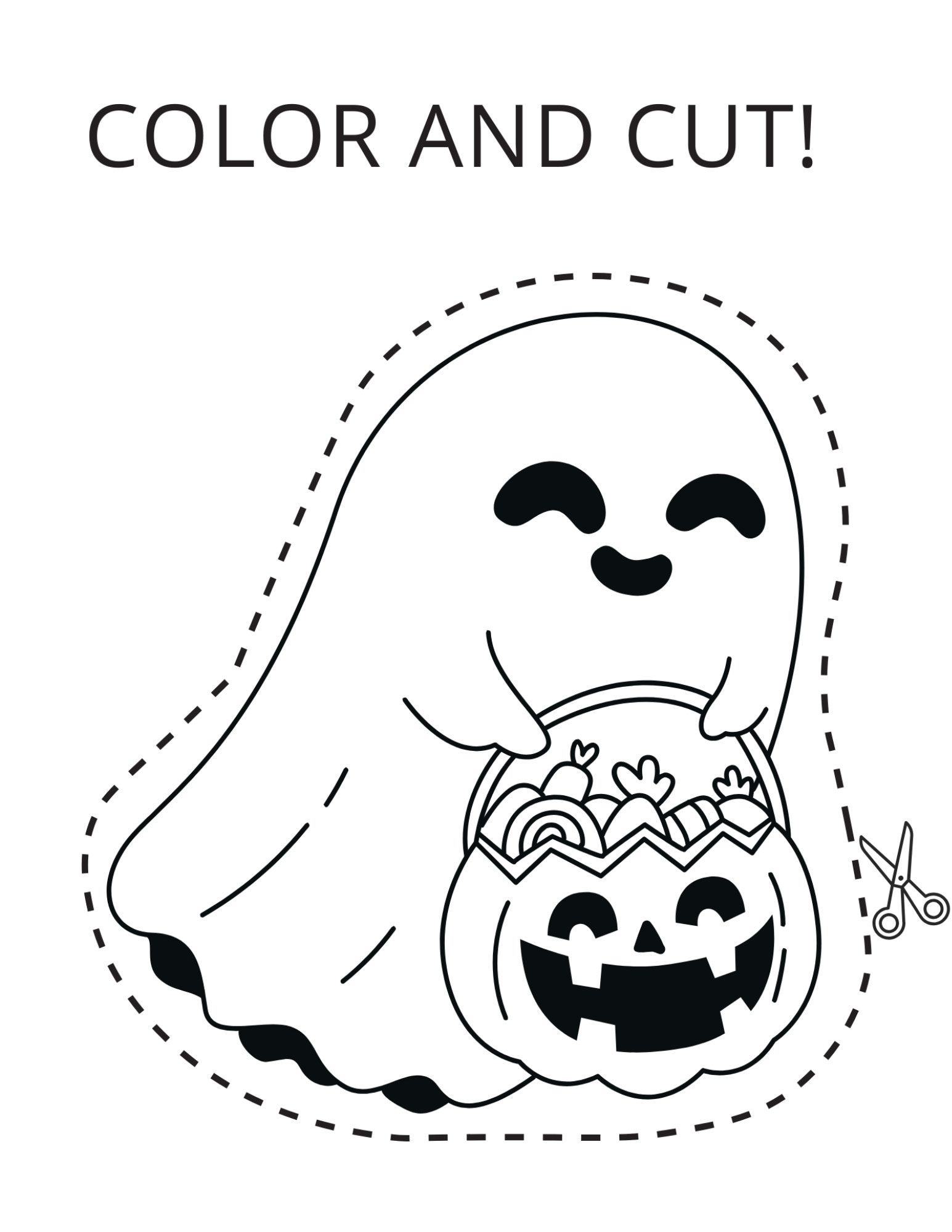 Halloween Cut Color Paste Halloween Coloring Activity Book - Etsy