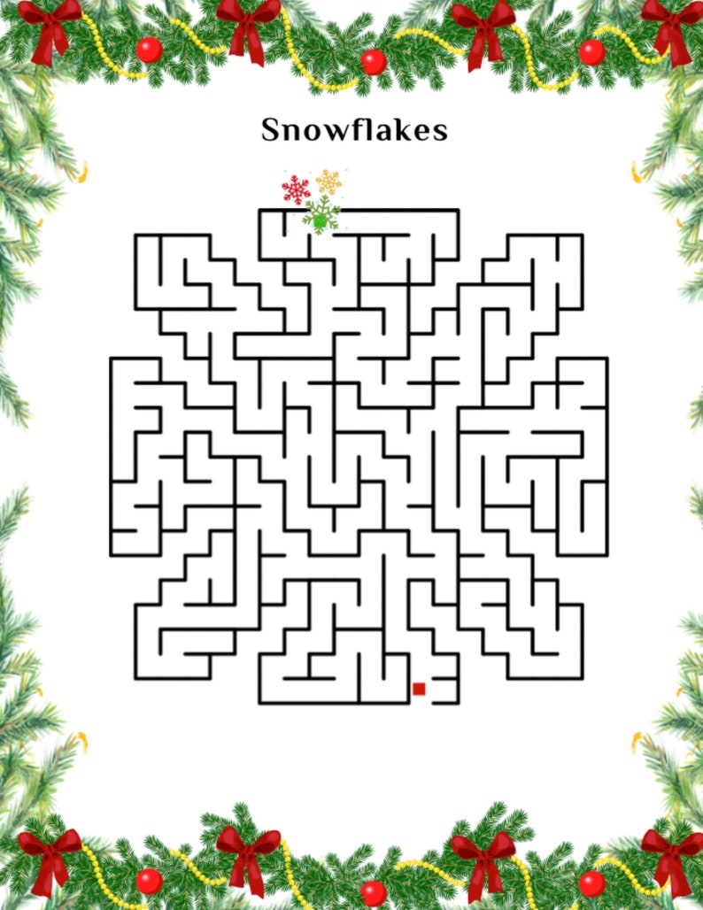 Christmas Maze, Christmas Maze Game, Printable Christmas Activity ...