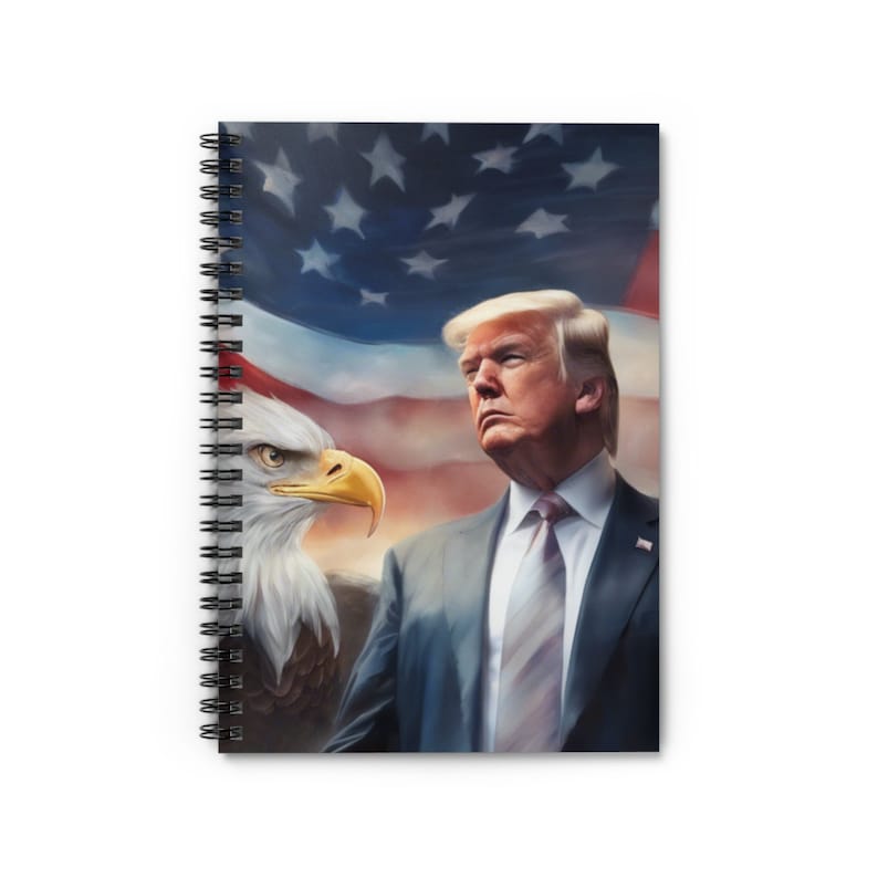 Donald Trump Patriotic Eagle and Flag Notebook, American Symbol Spiral ...