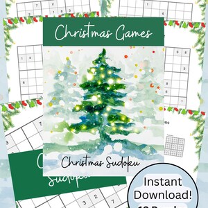 Christmas Sudoku, Christmas Numbers Game, Printable Christmas Activity ...