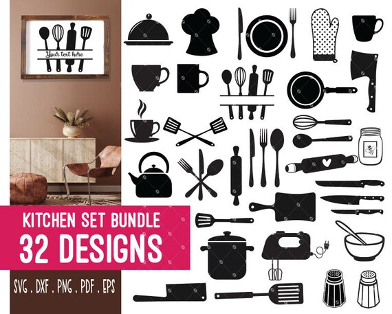 Kitchen Tools Bundle Svgkitchen Kit Svg Tools Svg Baking - Etsy
