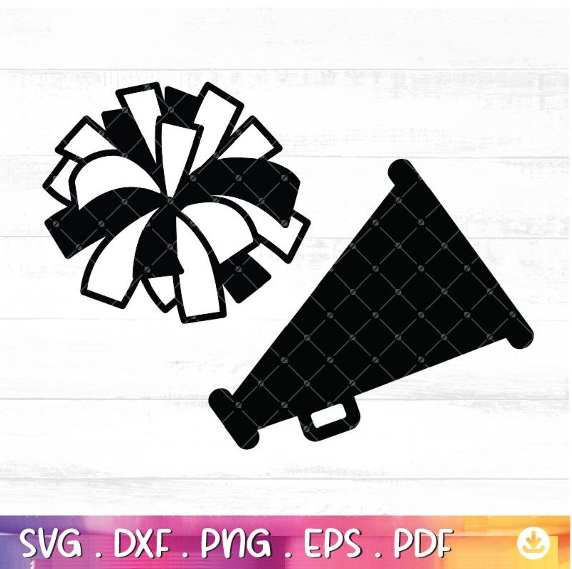 Pom Pom Svg, Megaphone Svg, Cheer Svg, Megaphone Digital, Cheerleading ...