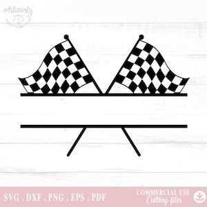 Racing Flag Split Name Frame Svg, Racing Flag Svg, Commercial Use ...