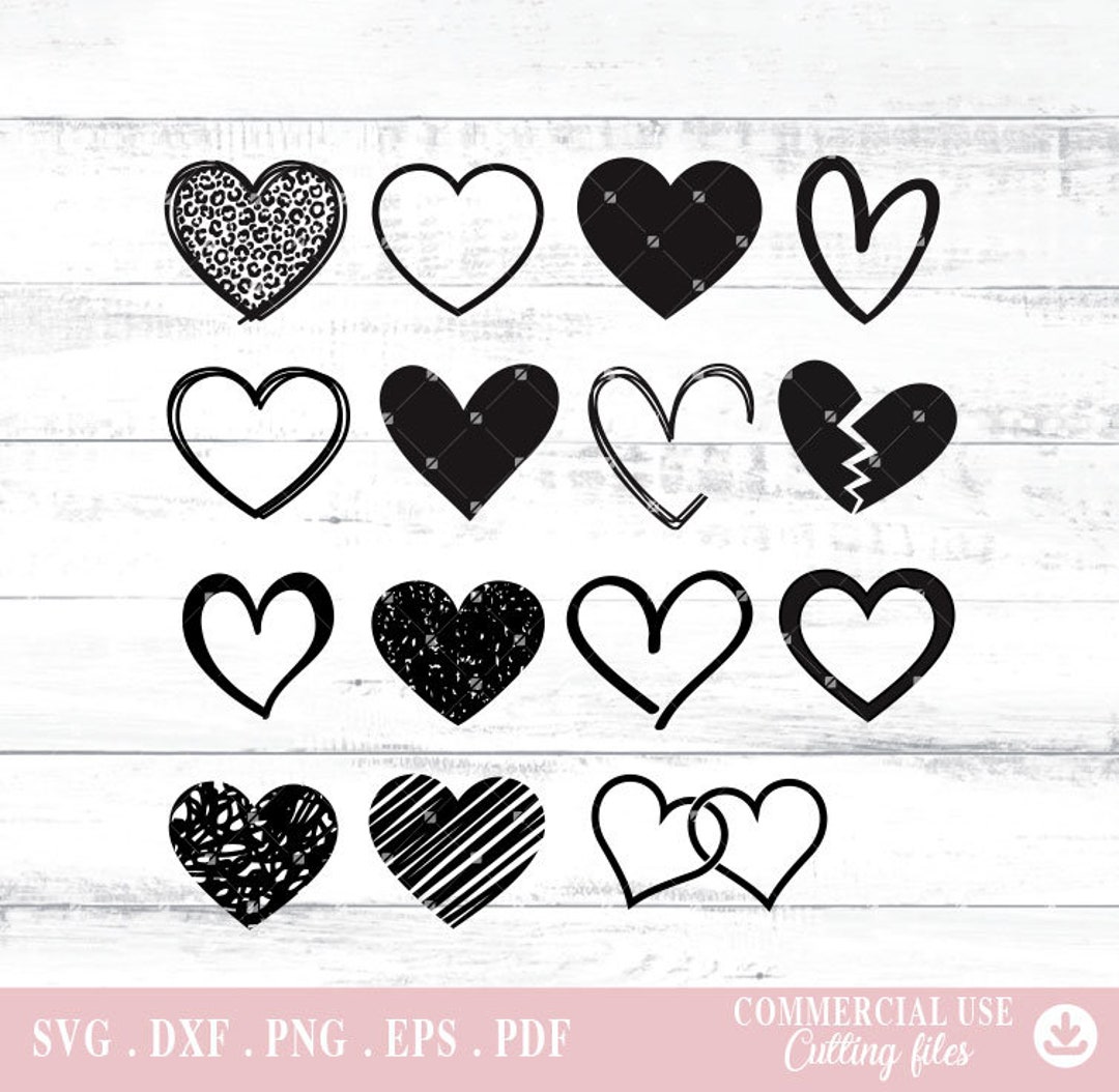 Hear SVG Bundle, Heart Svg, Hearts Outline Svg, Hearts Outline Clipart ...