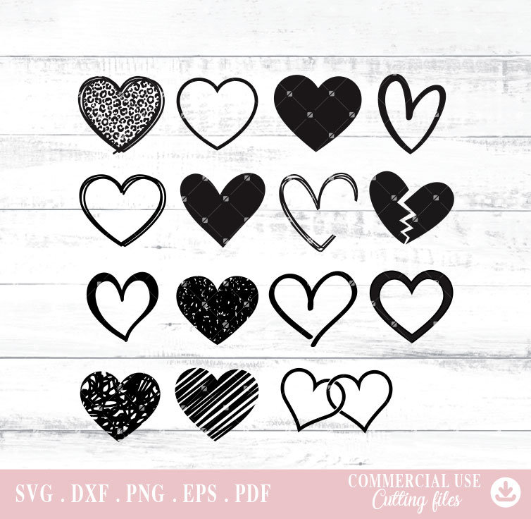 Hear SVG Bundle Heart Svg Hearts Outline Svg Hearts Outline - Etsy