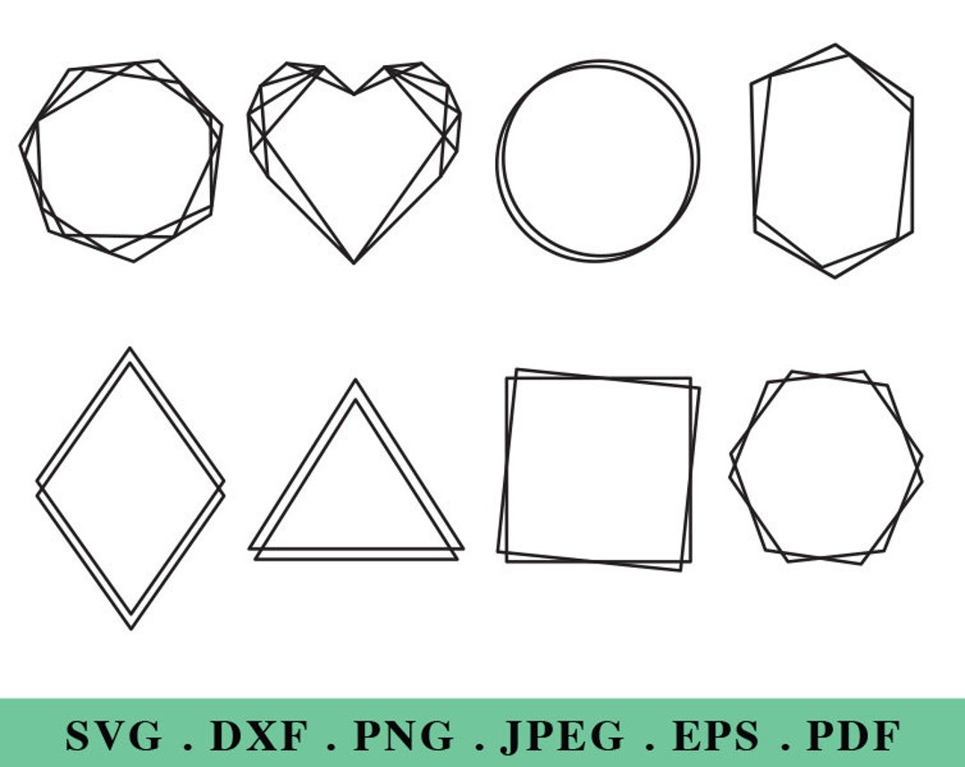 Geometric Frames Svg, Frame Clipart Png, for Cricut Silhouette, Svg ...