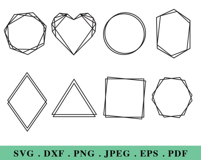Geometric Frames Svg Frame Clipart Png for Cricut - Etsy