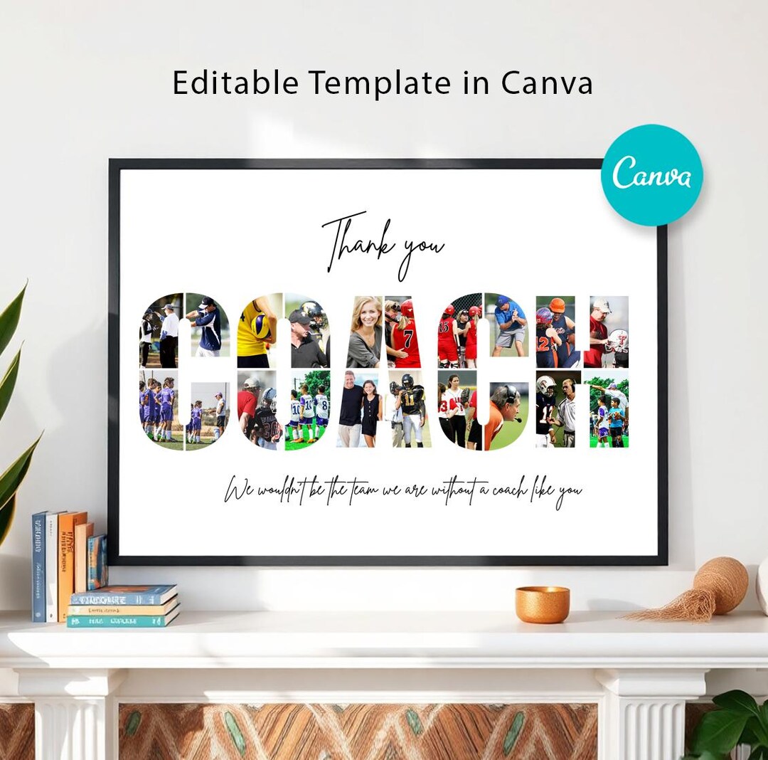 Coach Photo Collage, Canva Personalized Coach Frame, Gift for Coach ...