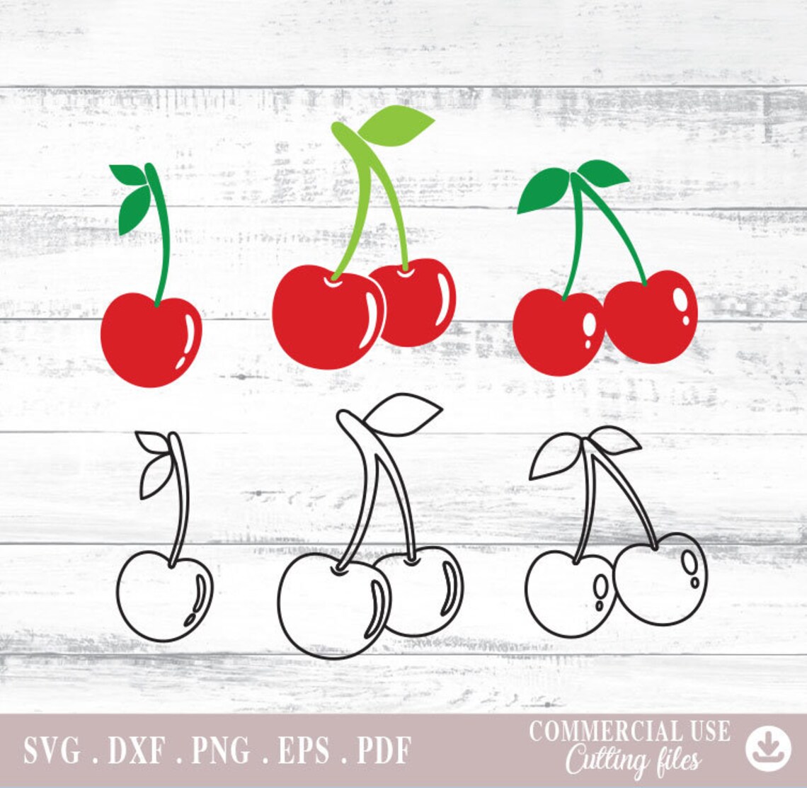 Cherry Svg, Fruits Svg, Cherries Clipart, Cherries Shirt, Svg for ...