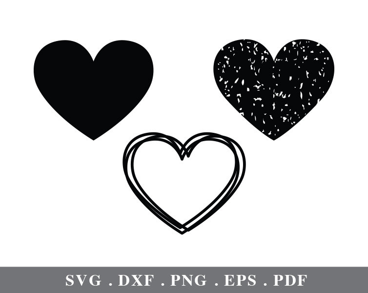 Hearts Svg, Love Svg, Distressed Heart Svg, for Cricut Silhouette, Svg ...