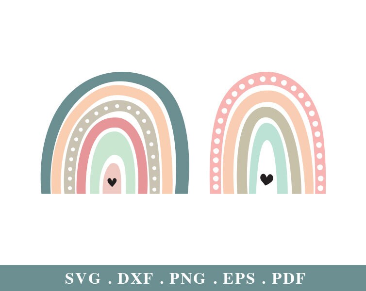 Pastel Rainbow Svg, Pastel Rainbow Clip Art, for Cricut Silhouette, Svg ...