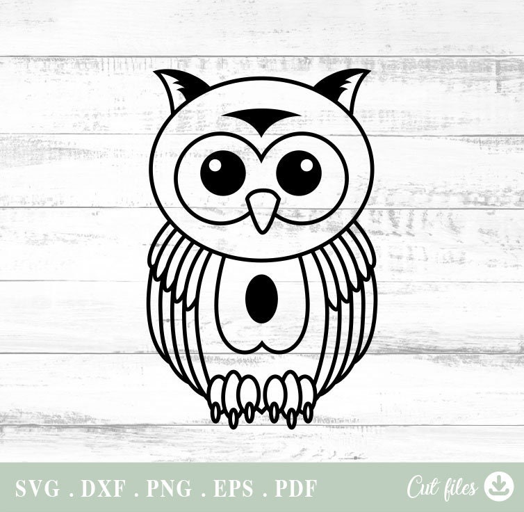 Owl Clip Art Black And White Outline