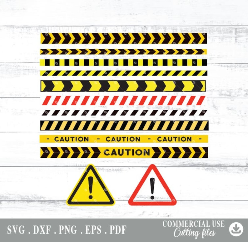 CAUTION TAPE Bundle, CAUTION Svg, Bundle Svg, Yellow Tape Cut Files ...