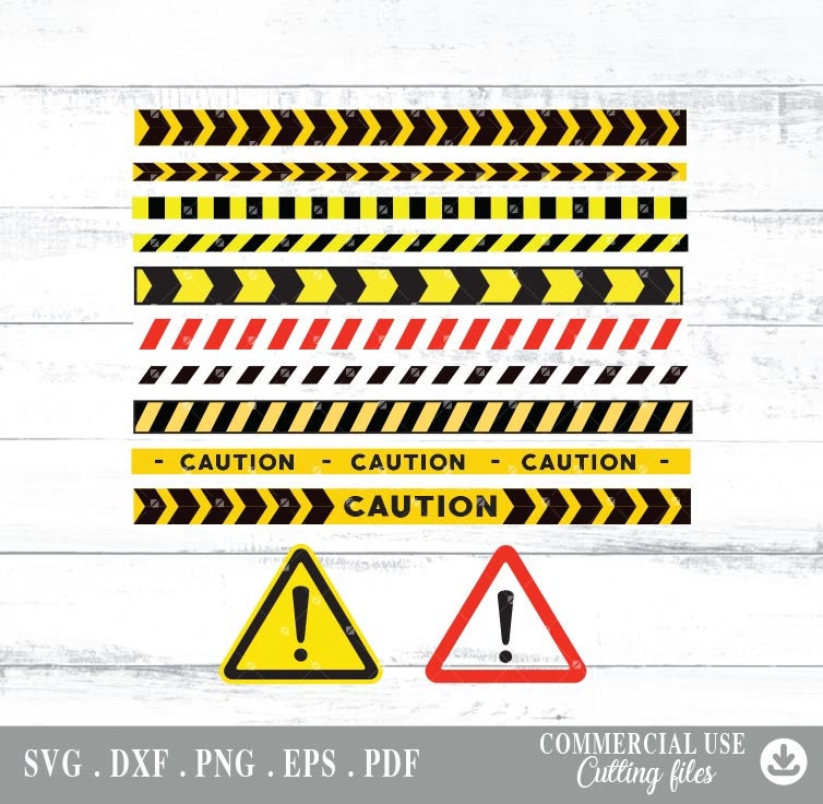 CAUTION TAPE Bundle CAUTION Svg Bundle Svg Yellow Tape Cut - Etsy