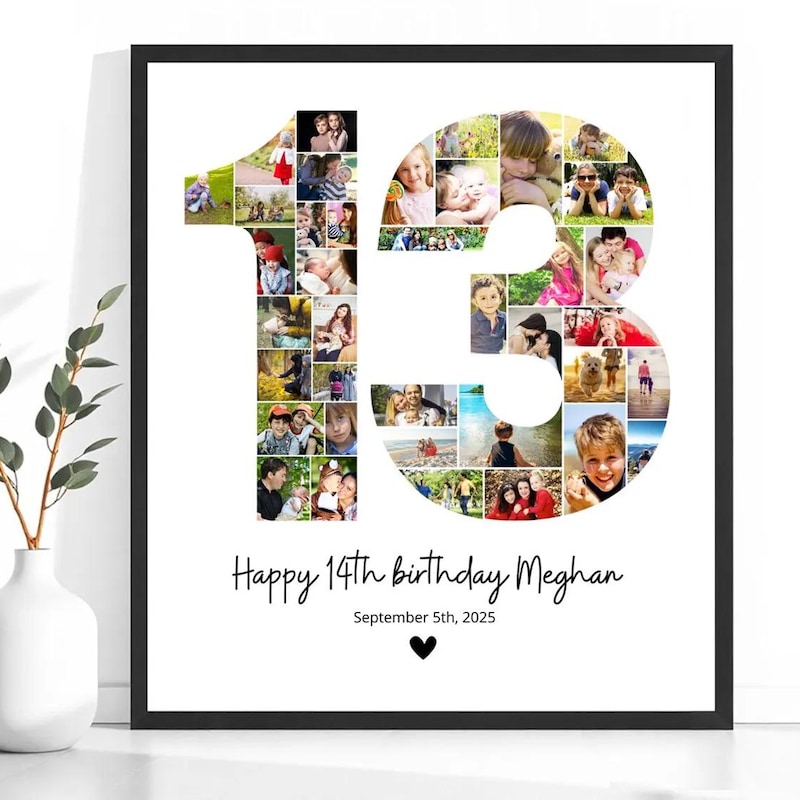 13 Photo Number Collage - Etsy
