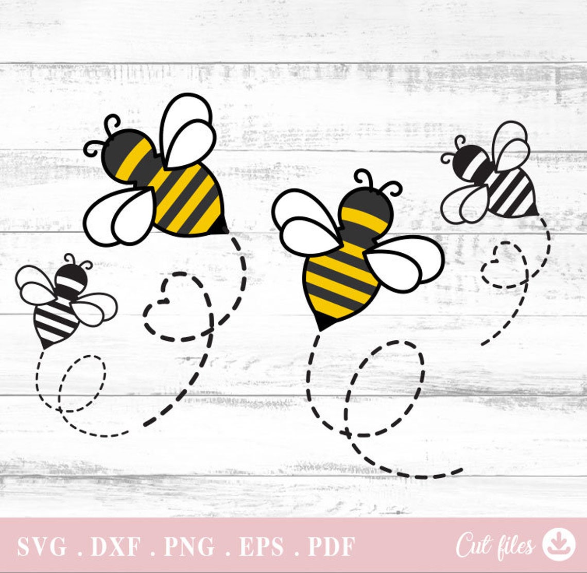 Bee Svg Bee Svg Cut Files, Flying Bee Svg, Honeybee Clipart, Bundle ...