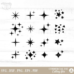 Sparkle Svg Bundle, 16 Designs Sparkle Svg, Stars Svg, Sparkle Png ...