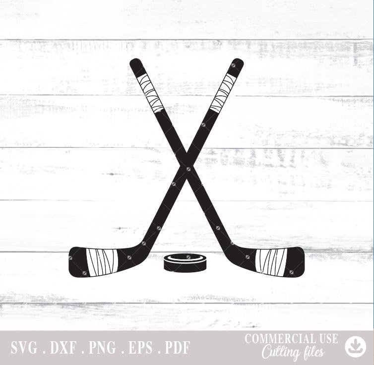 Hockey Svg, Hockey Crossed Sticks Puck, Hockey Hockey Clipart, Instant ...