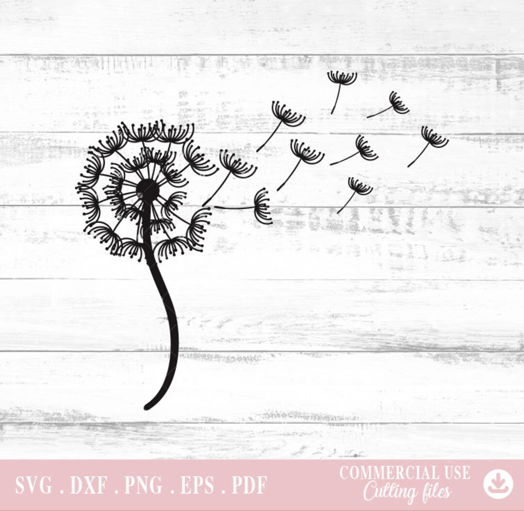 Dandelion Svg, Dandelion Blowing Awy, Flower Svg, , for Cricut ...