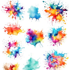 Watercolor Color Splash Clipart PNG, Paint Splatter Clipart, Abstract ...