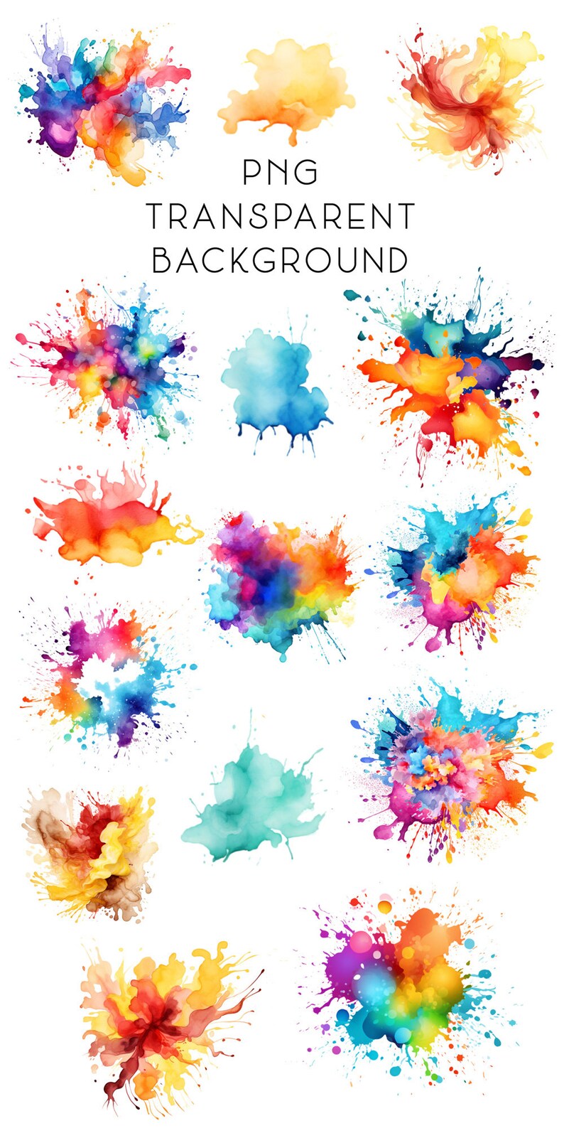 Watercolor Color Splash Clipart PNG, Paint Splatter Clipart, Abstract ...