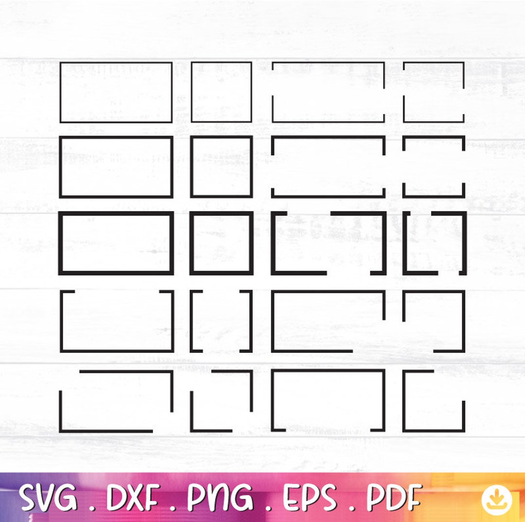 Square and Rectangle SVG Bundle, Open Rectangle SVG, Split Rectangle ...