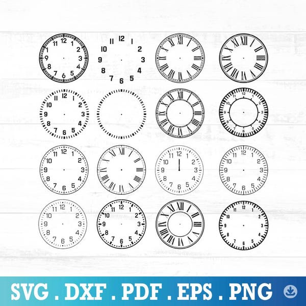 Clock Svg - Etsy