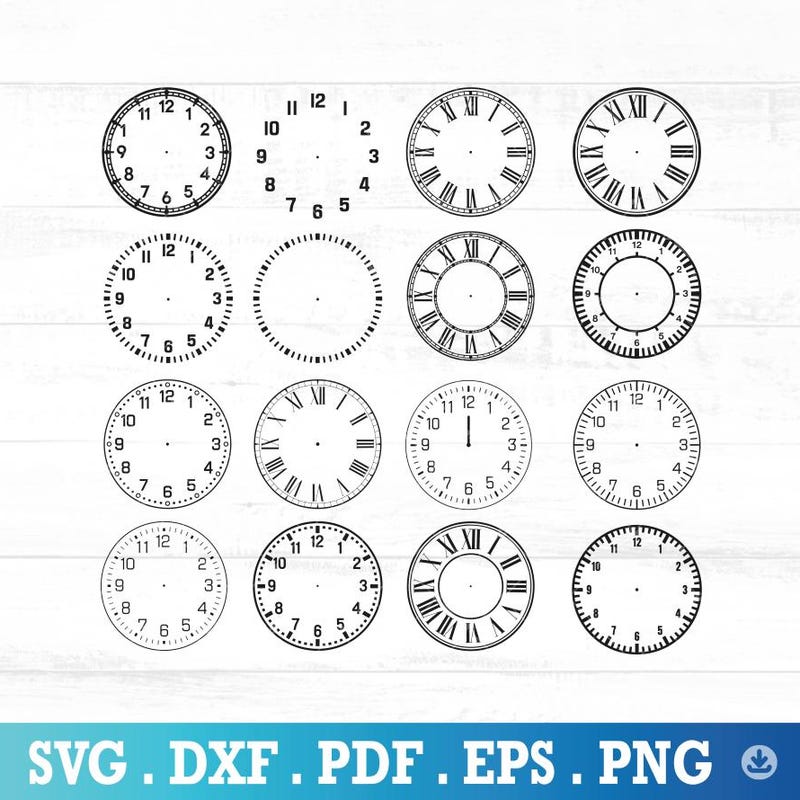 Clock Svg - Etsy