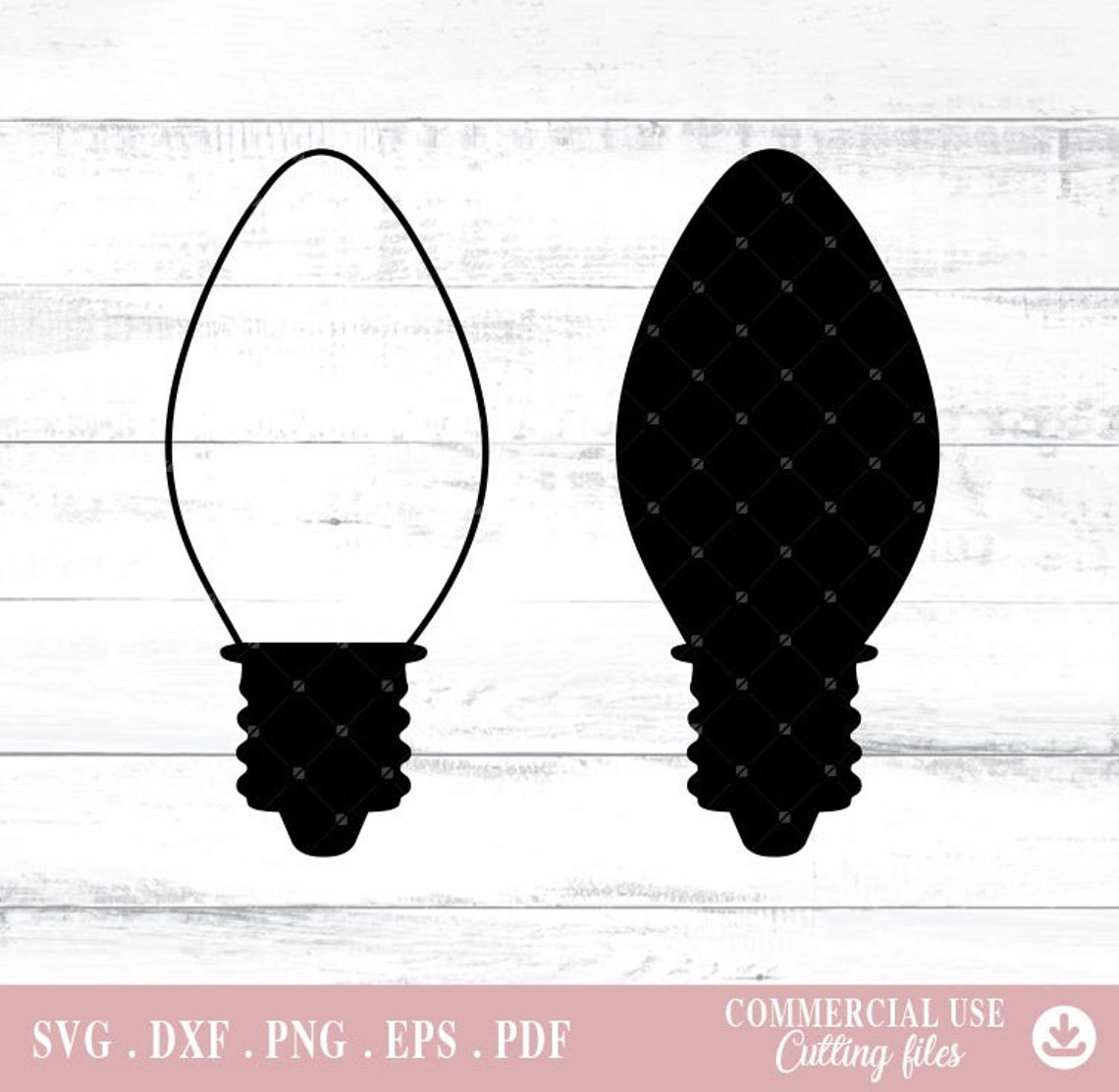 Christmas Light Bulb Svg, Light Bulbs Svg, Light Bulbs Outline Svg ...