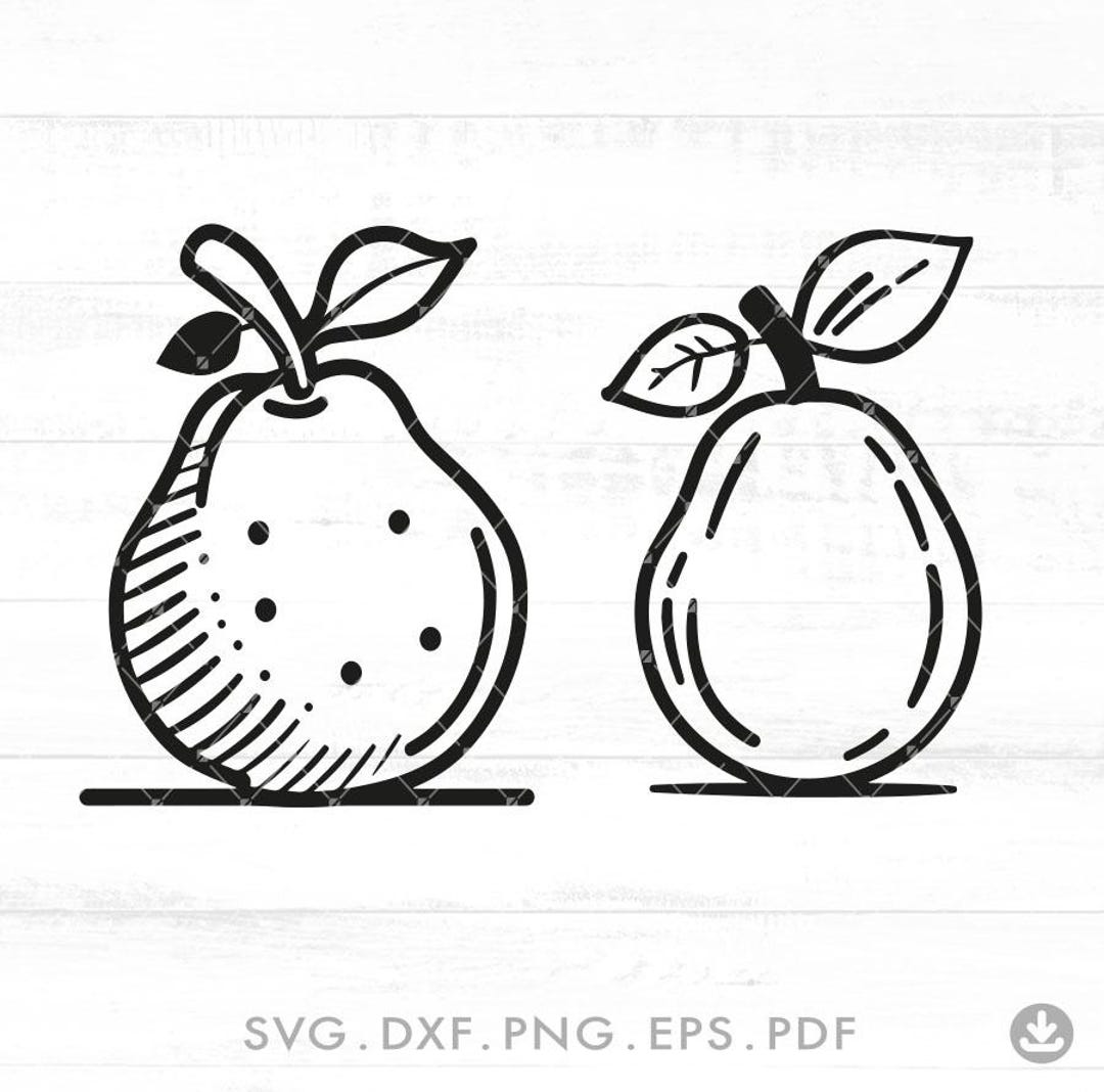 Pear Outline Svg, Pear Svg, Pear Clipart, Fruit Svg, Fruits Svg, Pear ...