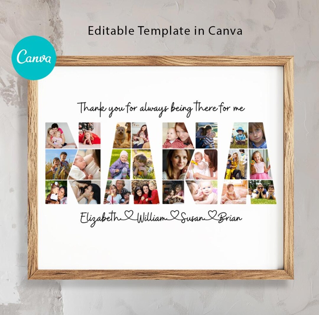 Nana Photo Frame, Nana Photo Collage, Personalized Nana Frame, Nana ...
