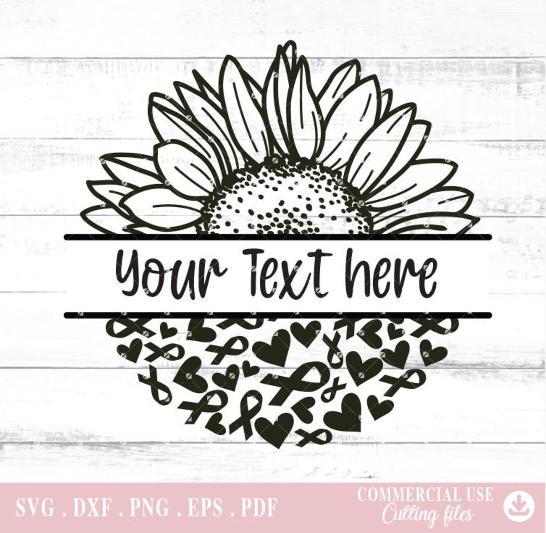 Breast Cancer Sunflower Monogram Svg, Breast Cancer Svg, Breast Cancer ...