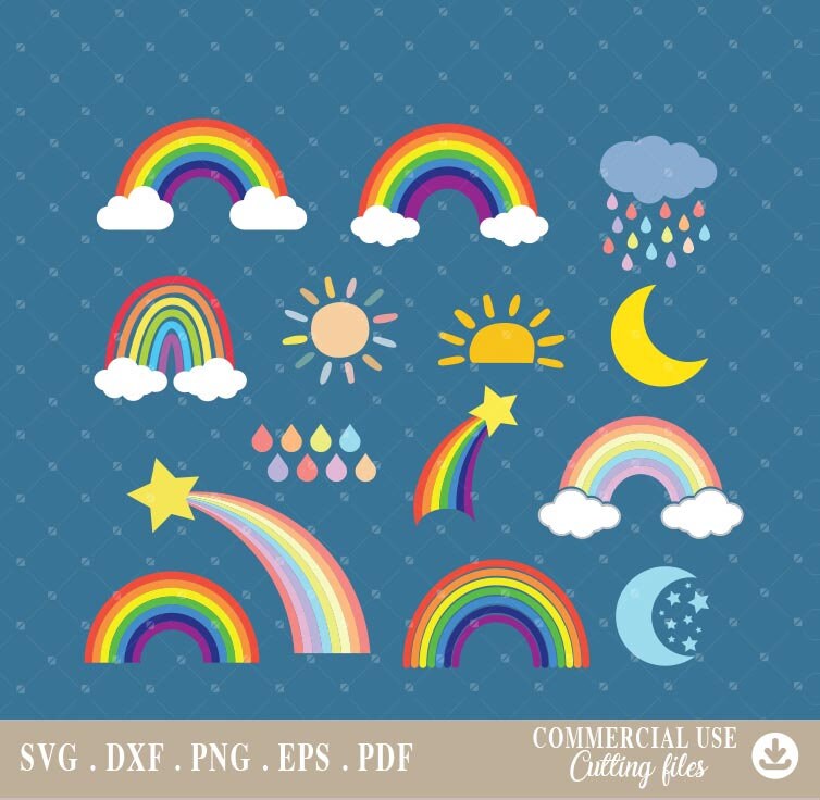Rainbow SVG Bundle Svg, Rainbow Svg, Rainbow Bundle Svg, Boho Rainbow ...