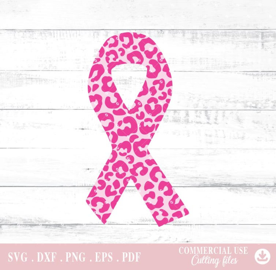 Leopard Ribbon Svg, Breast Cancer Leopard Svg, Breast Cancer Awareness ...