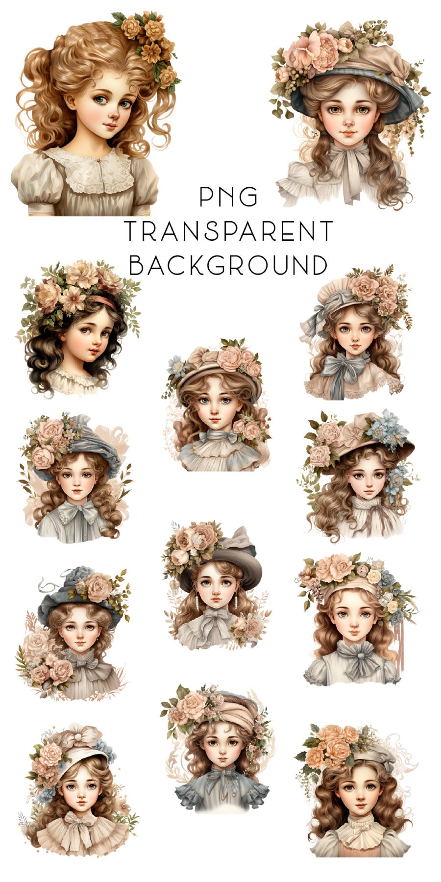 Victorian Girl Watercolor Clipart Bundle Victorian Girl - Etsy