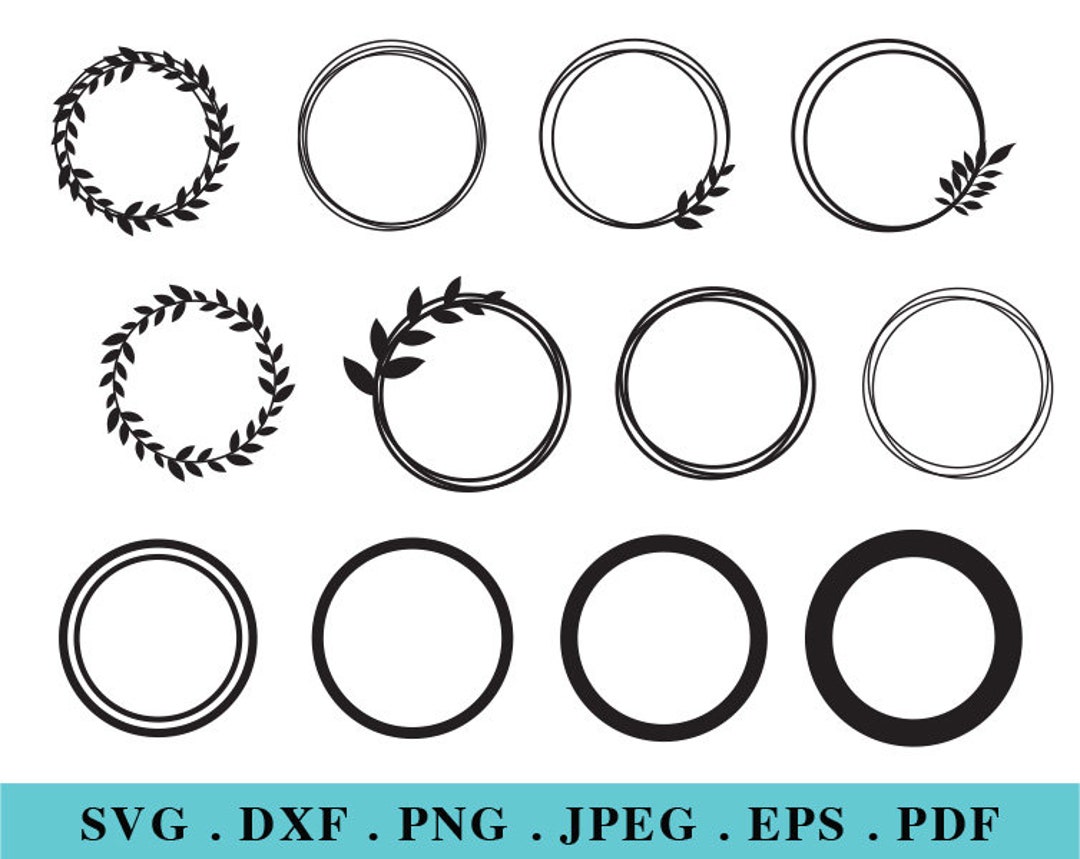 Kreis Rahmen SVG Plotterdatei, Kranz svg Bundle, für Cricut Silhouette, svg, dxf, eps, png ...