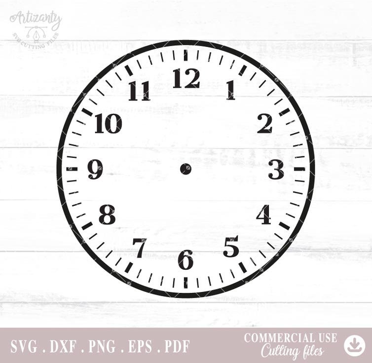 Clock Face Svg, Clock Face Clipart, Clock Svg, Printable Clipart, Clock ...