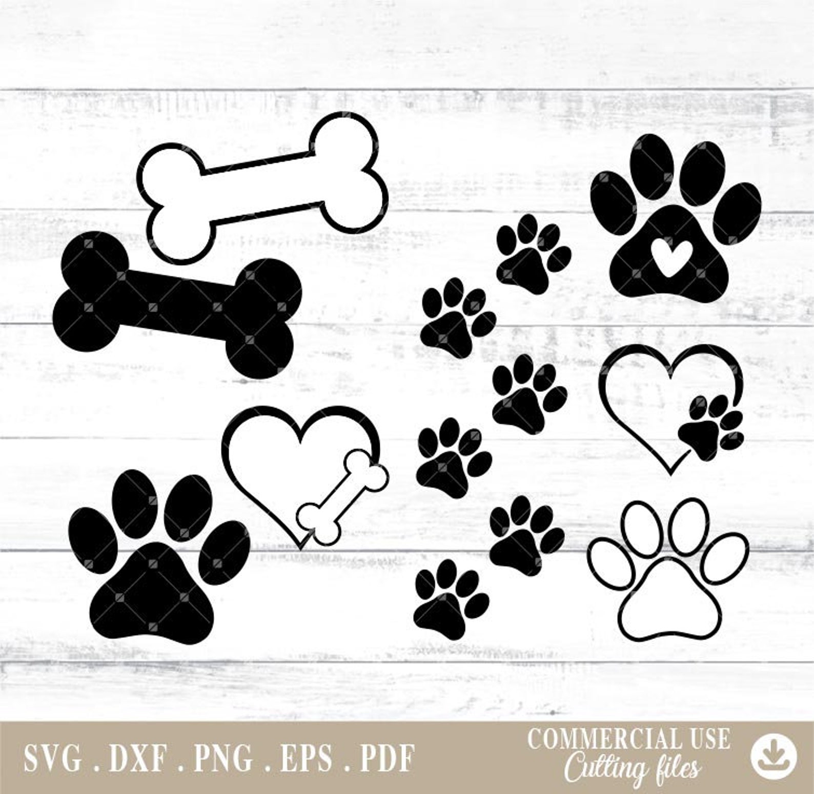 Dog Svg Bundle Svg, Paw Svg, Dog Svg, Pet Paw Svg, Dog Bone Svg, Dog ...