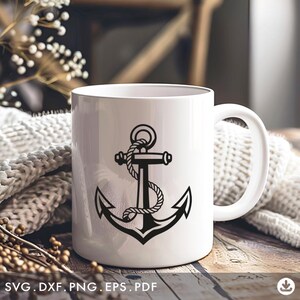 Navy Anchor With Rope Svg, Anchor Vector, Anchor Cricut, Anker Png ...
