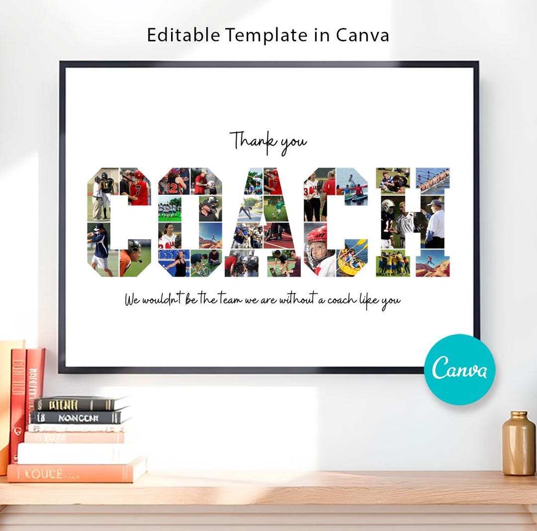 Coach Photo Collage, Canva Personalized Coach Frame, Gift for Coach ...