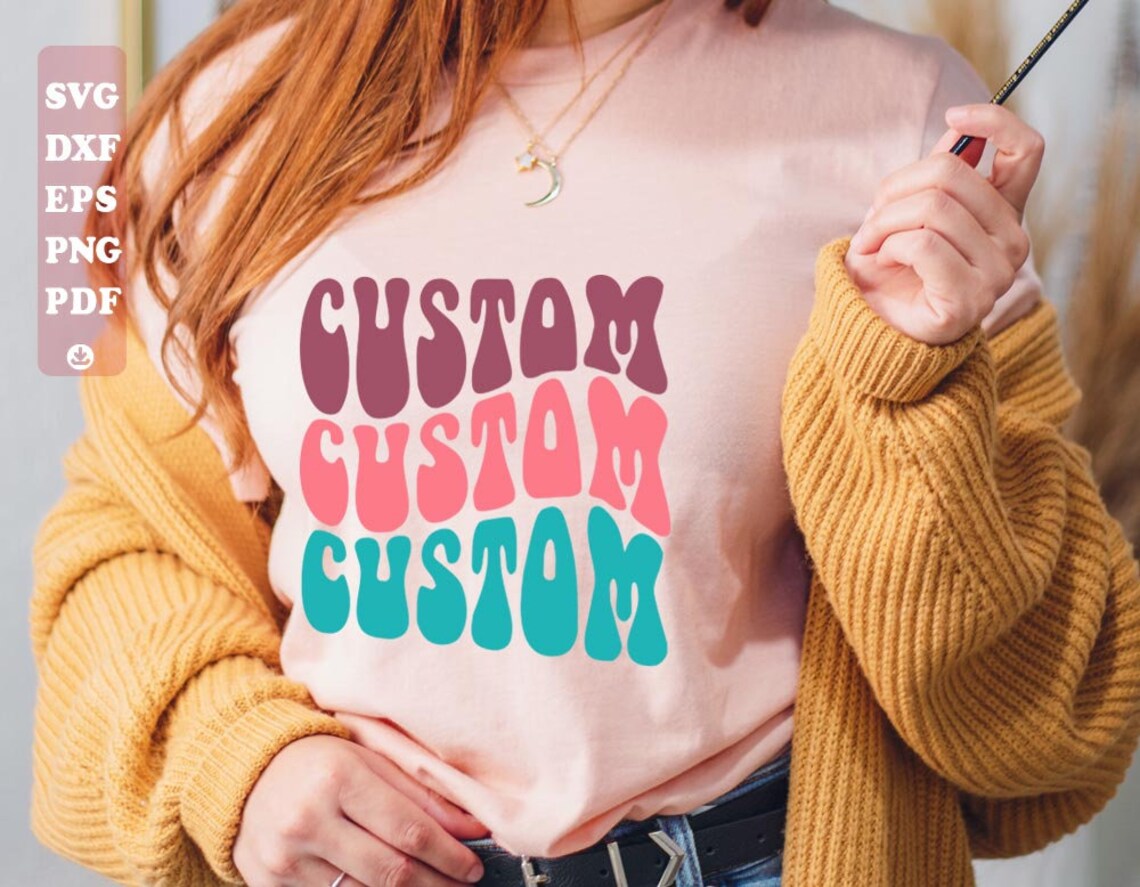 Custom Wavy Stacked Letters Svg. Add Your - Etsy