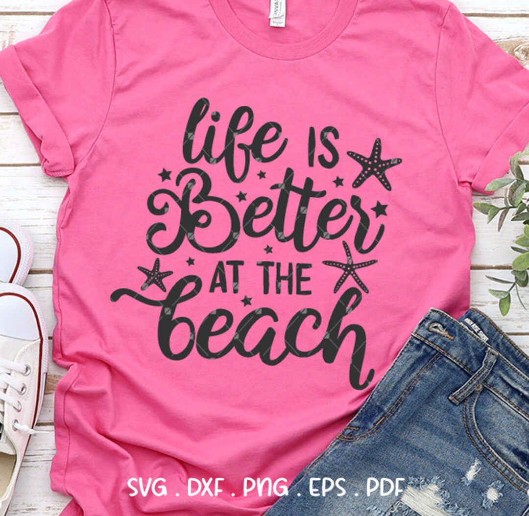 Beach Life SVG Cut File, Vector Printable Clipart, Beach Saying, Life ...