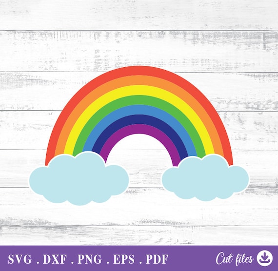 Rainbow Svg Rainbow Clipart Cloud Svg Rainbow With Cloud | Etsy
